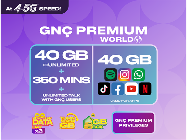 GNÇ Premium World | GNÇ | Paket Detay | Kuzey Kibris Turkcell